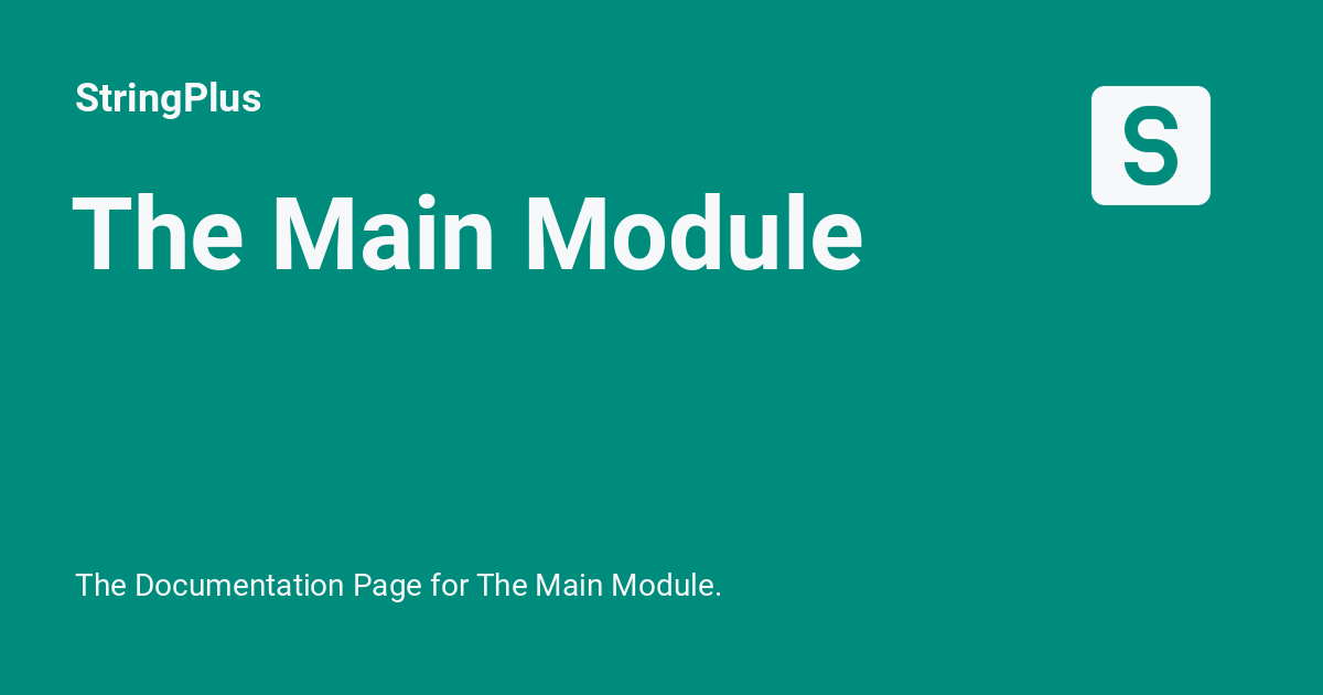 The Main Module - StringPlus