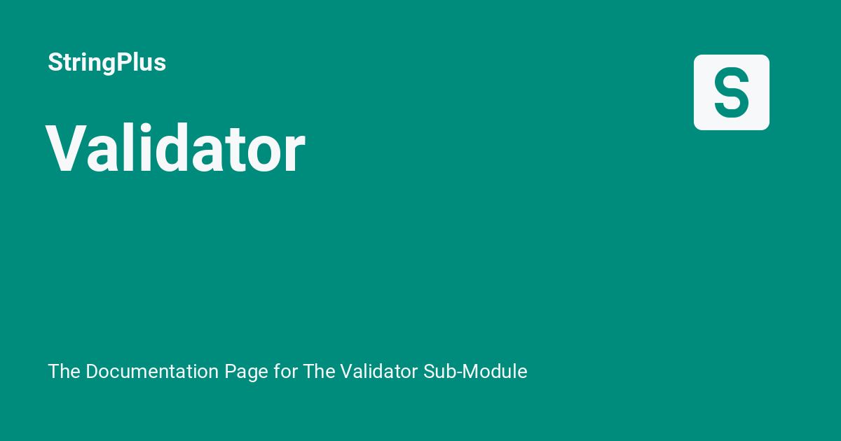 Validator - StringPlus